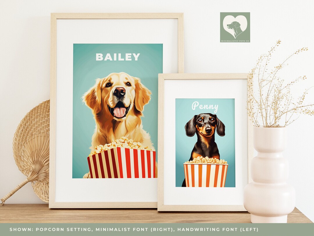 Custom Popcorn Bucket Pet Portrait From Photo PRINTABLE Wall Art ...