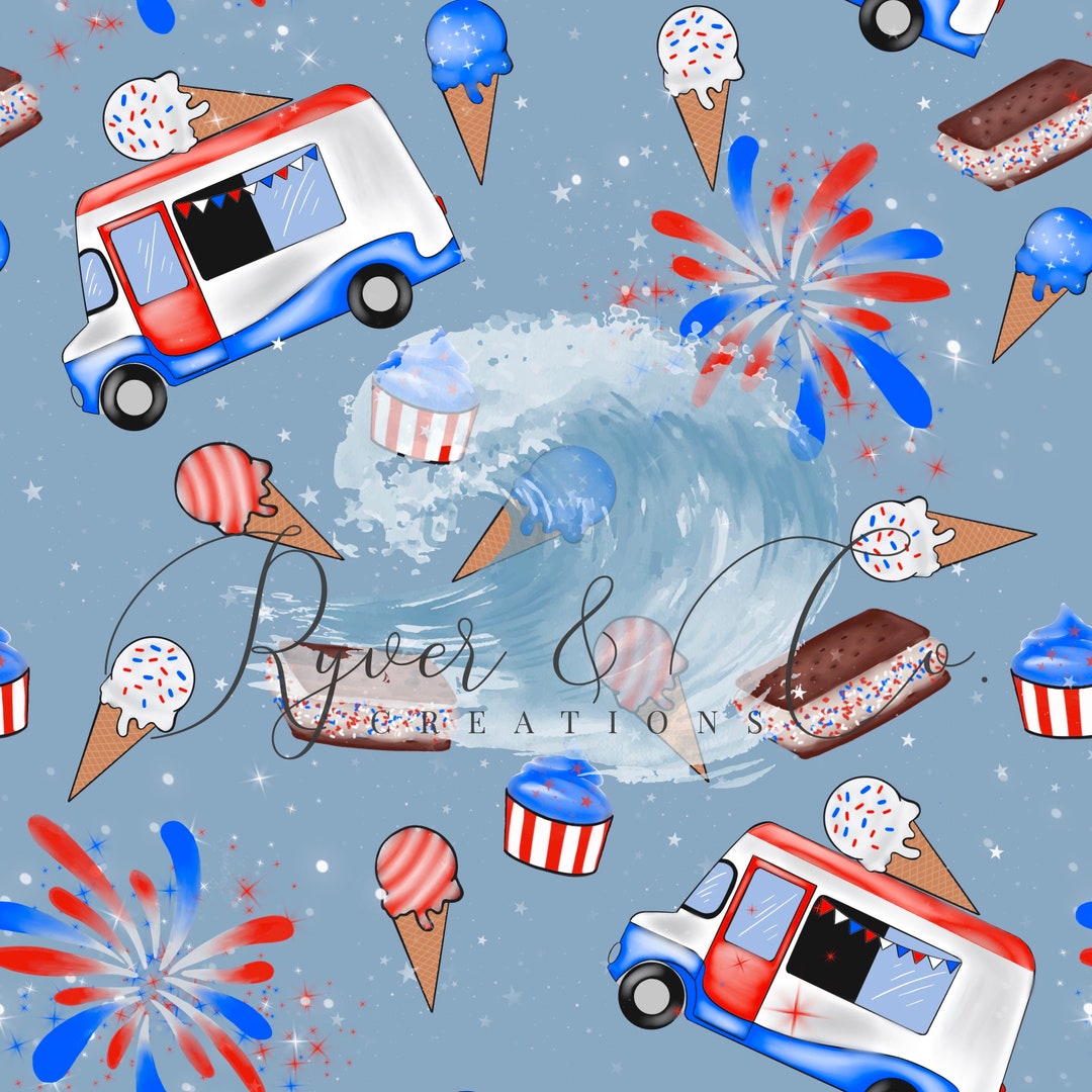 Independence Day Pattern, Fourth of July Pattern, Red White and Blue ...