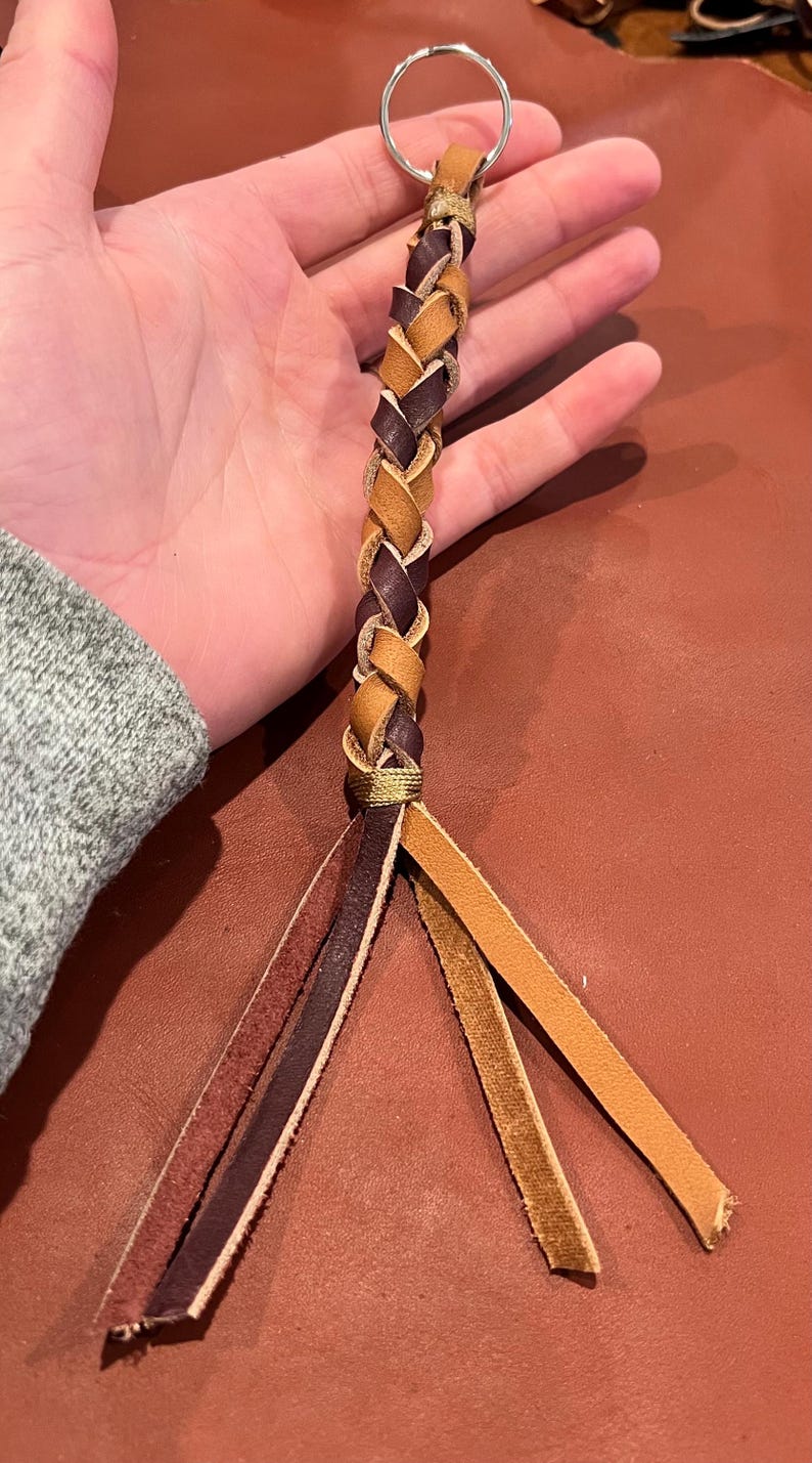 Braided Leather Keychains - Etsy