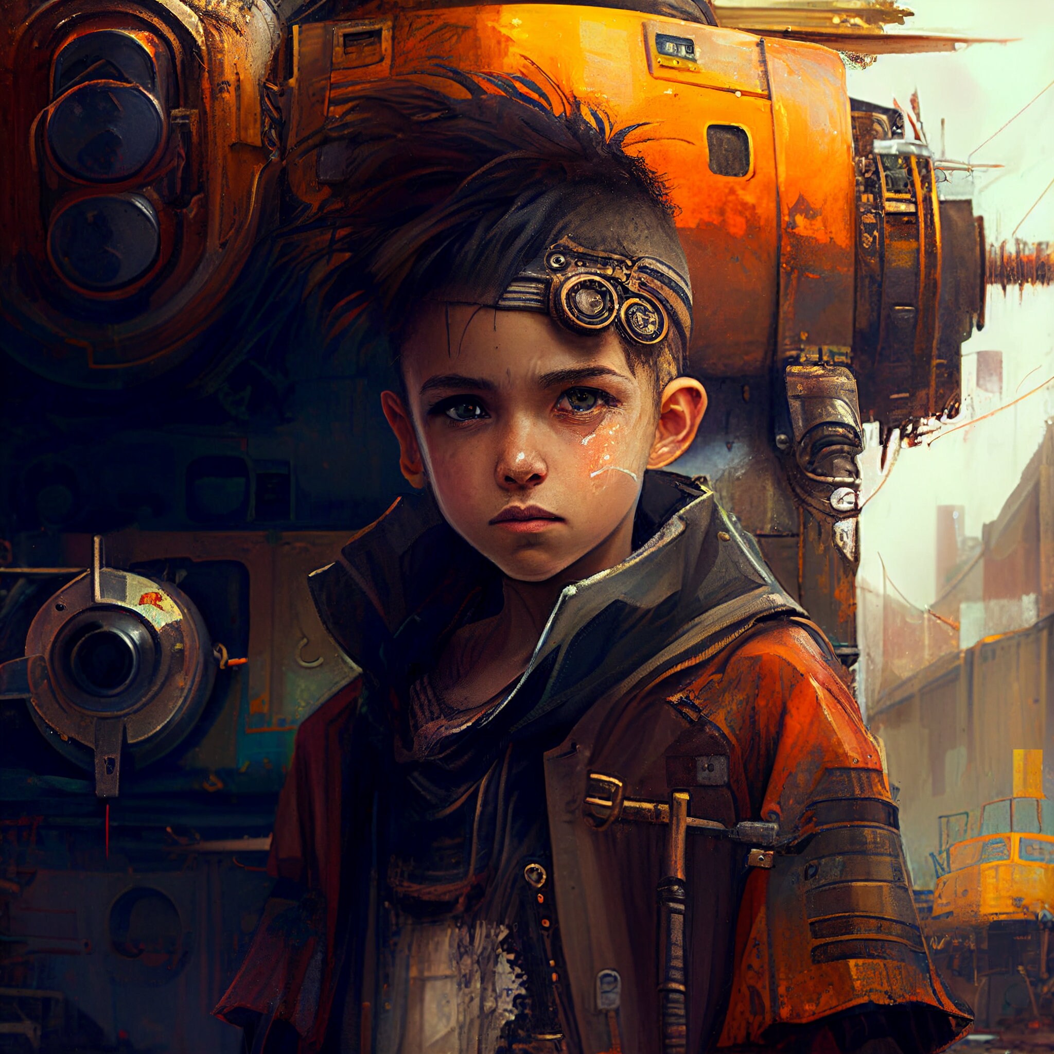 Frowning Young Boy "steampunk Boy" - Etsy