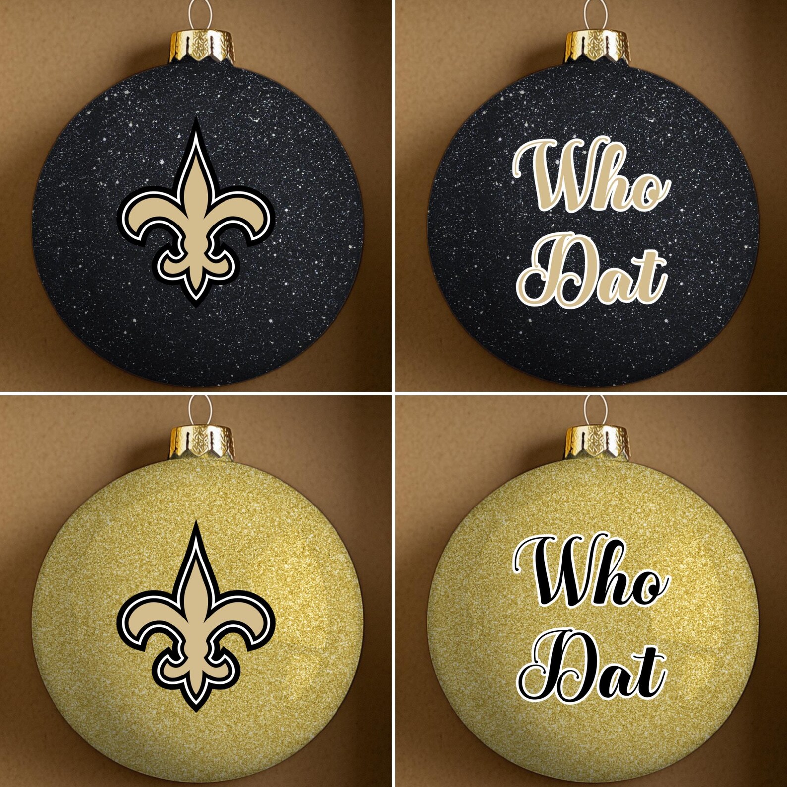 New Orleans Saints Football Inspired Glitter Christmas Ornament for ...