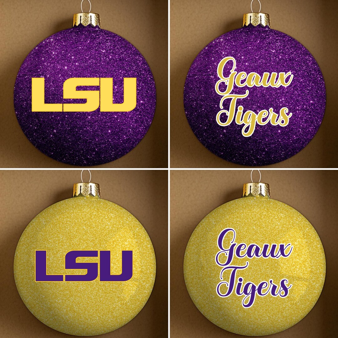 LSU Tigers Football Inspired Glitter Christmas Ornament for Graduates ...