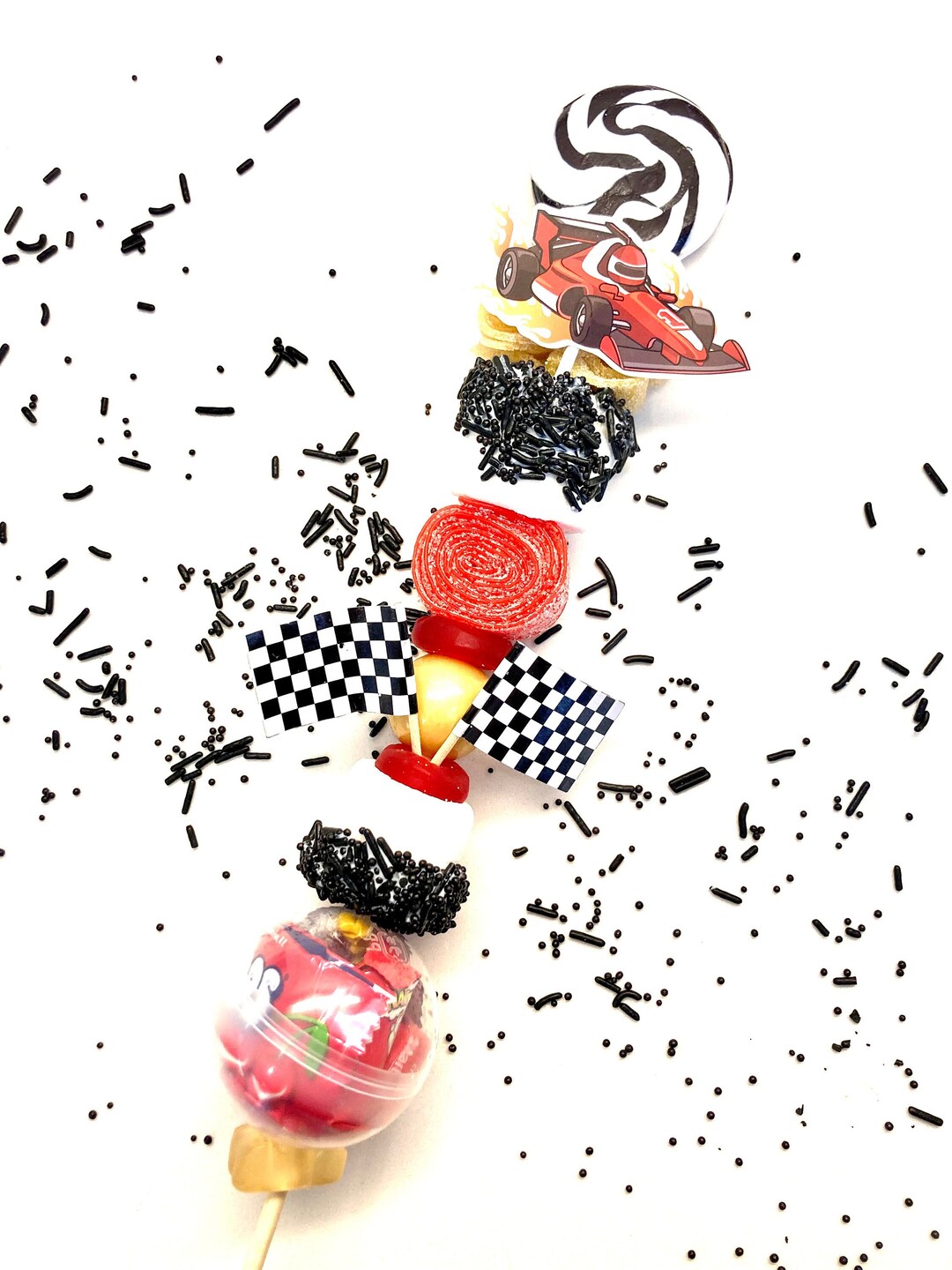 RACE CAR Candy Kabobs | Themed Birthday Favors | Personalized | Treats ...