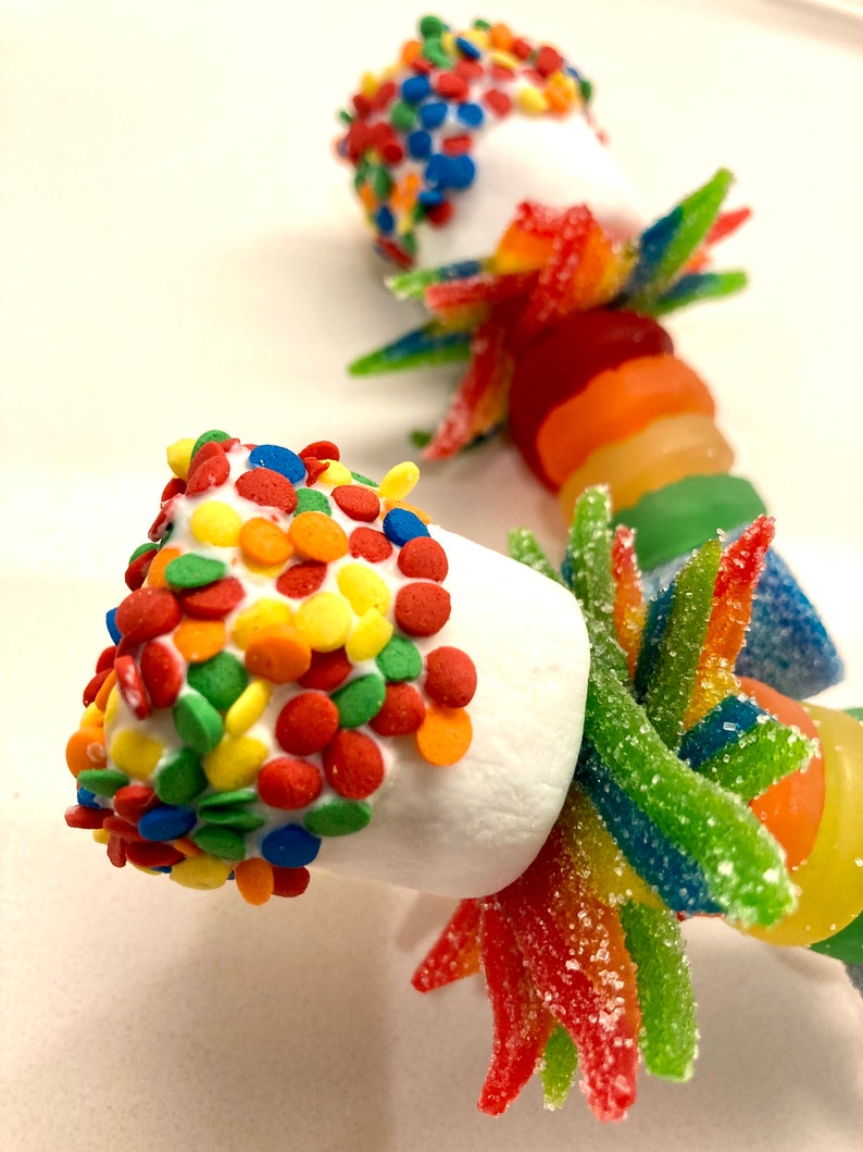 6 Mini Rainbow Candy Kabobs Made To Order Etsy