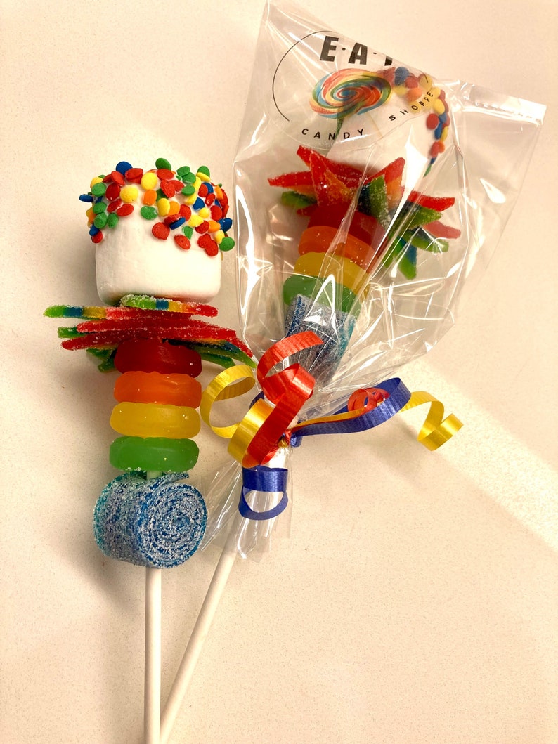 6 Mini Rainbow Candy Kabobs Made To Order Etsy