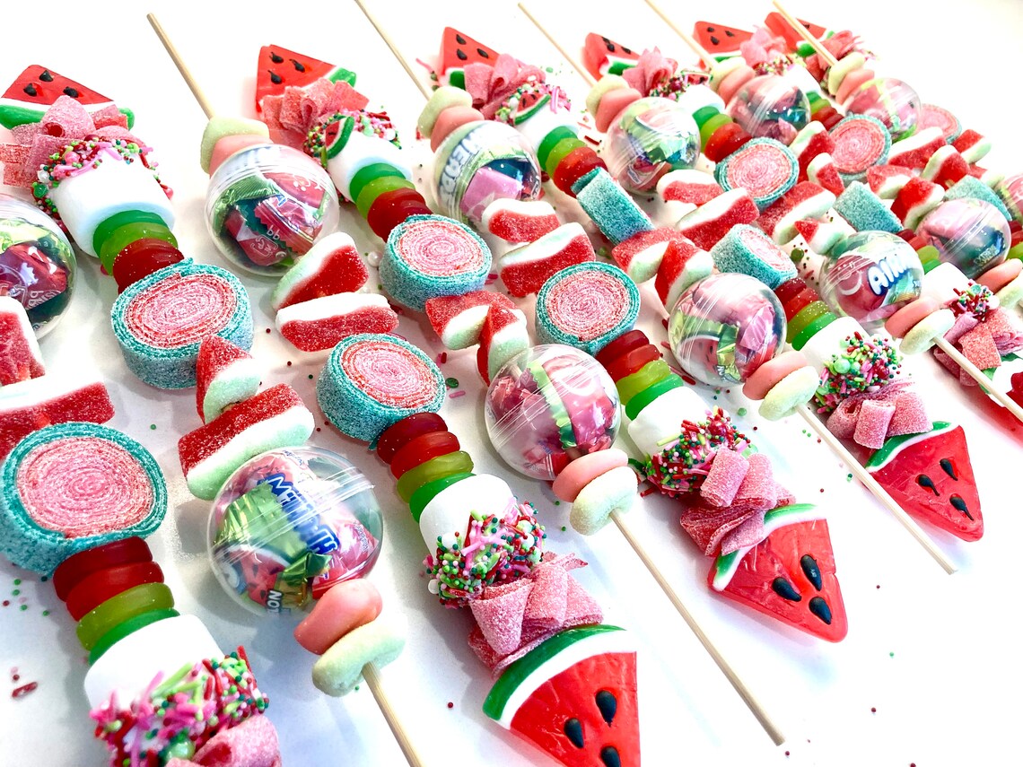 Watermelon Candy Kabobs Summer Theme Birthday Party - Etsy