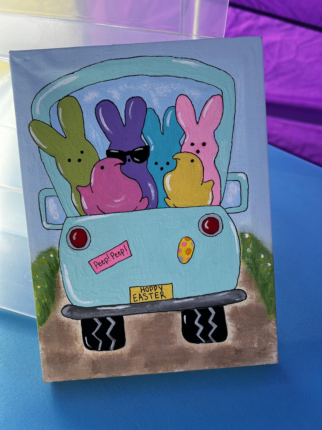 Easter Peeps Acrylic Painting - Etsy