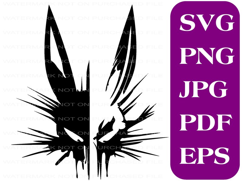 Bad Bunny SVG Evil Rabbit Silhouette JPG Creepy Cottontail - Etsy