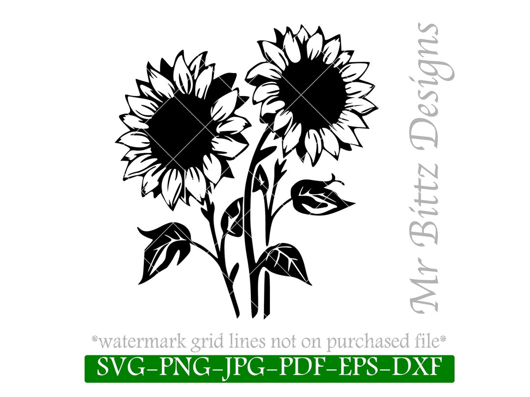 Sunflower SVG, Floral Png, DIY Transfer Sticker, Vector, Cricut ...