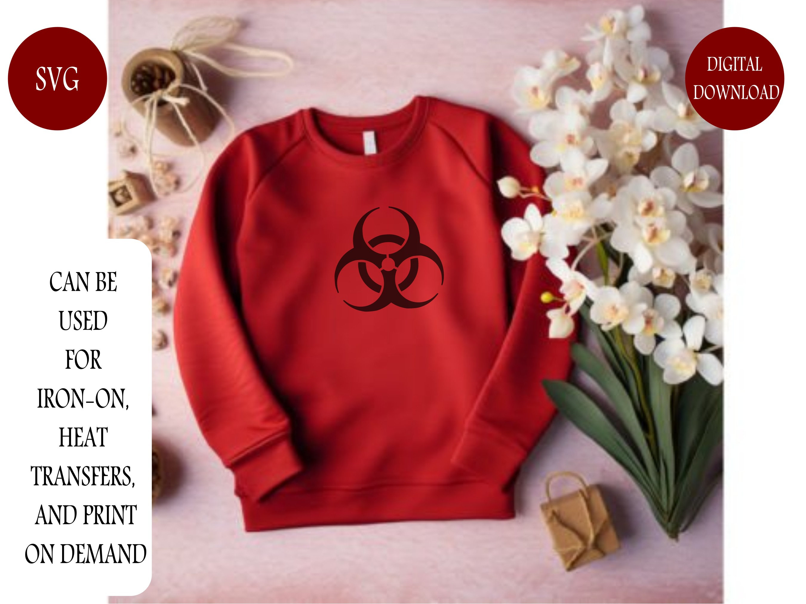 Biohazard Symbol SVG, DIY Decal, Caution Symbol, Digital Download ...