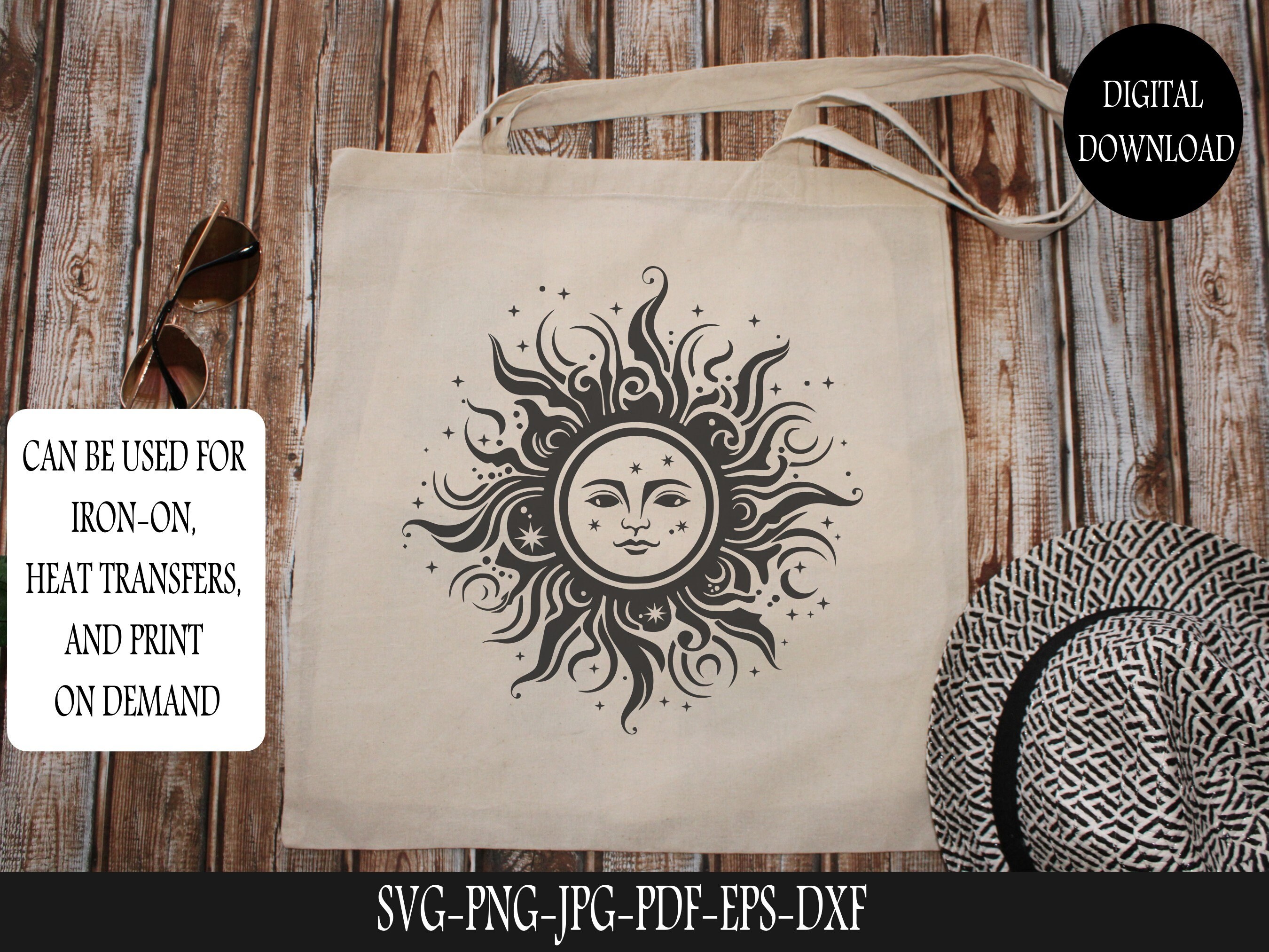 Sun Celestial SVG, Sun Svg, Boho Sun, Sun Face, Pagen Symbol Design ...