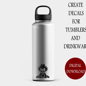 Clown SVG, Evil Jester DIY Transfer Sticker, Iron on Graphic, Stencil ...