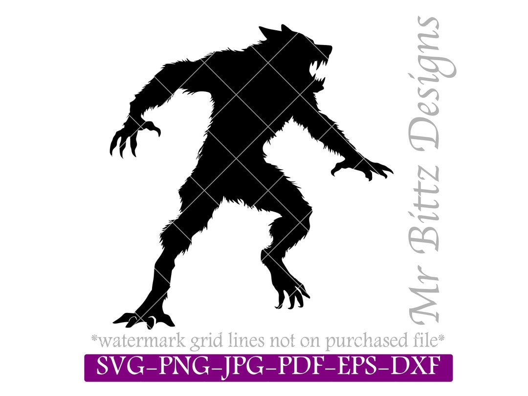 Werewolf SVG, Wolfman DIY Transfer Sticker, Iron on Graphic, Full Moon ...