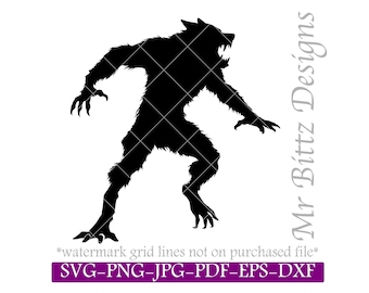Werewolf SVG, Wolfman DIY Transfer Sticker, Iron on Graphic, Full Moon ...