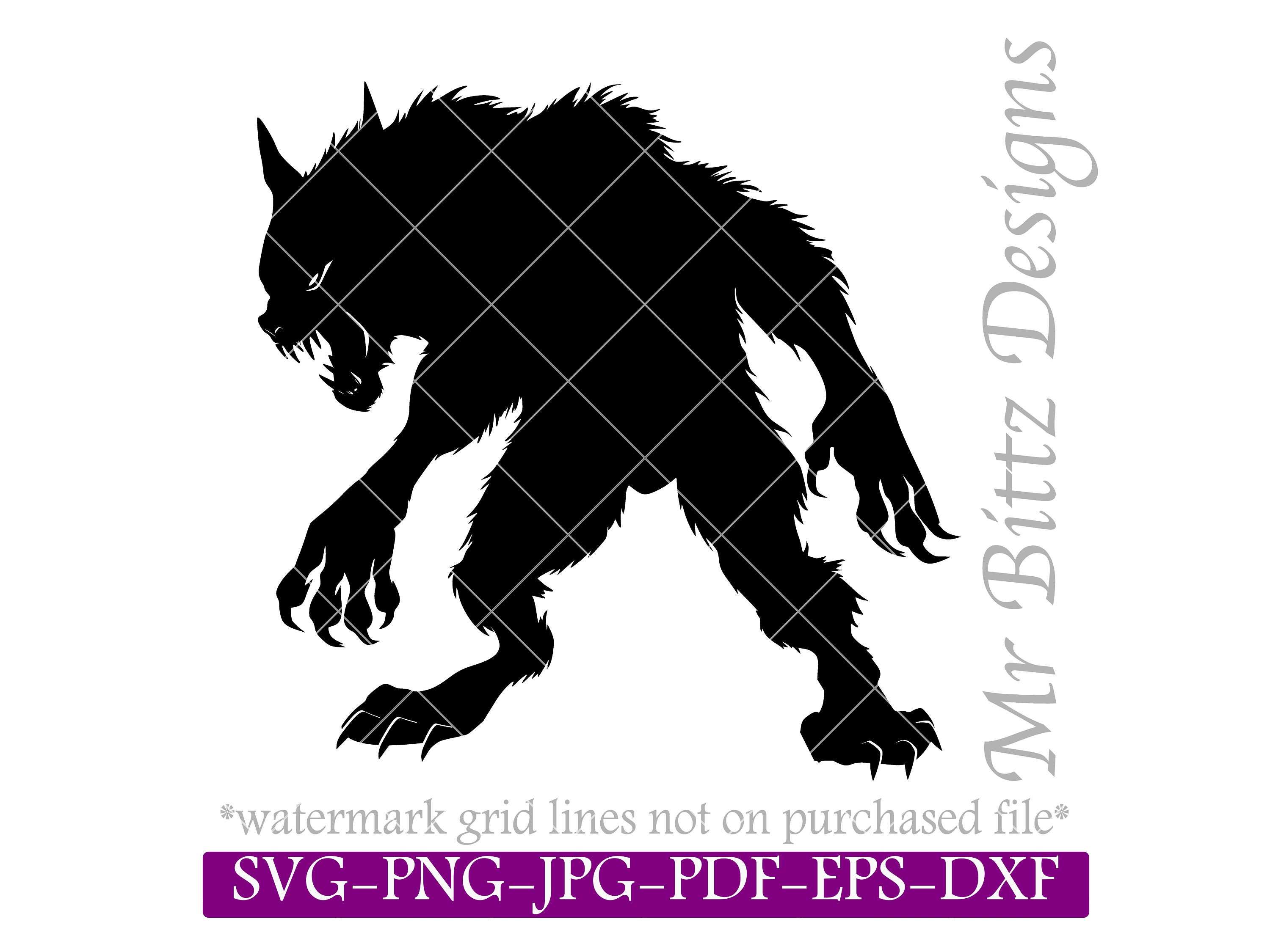 Werewolf SVG, Wolfman DIY Transfer Sticker, Iron on Graphic, Full Moon ...