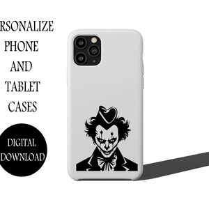 Clown SVG, Evil Jester DIY Transfer Sticker, Iron on Graphic, Stencil ...