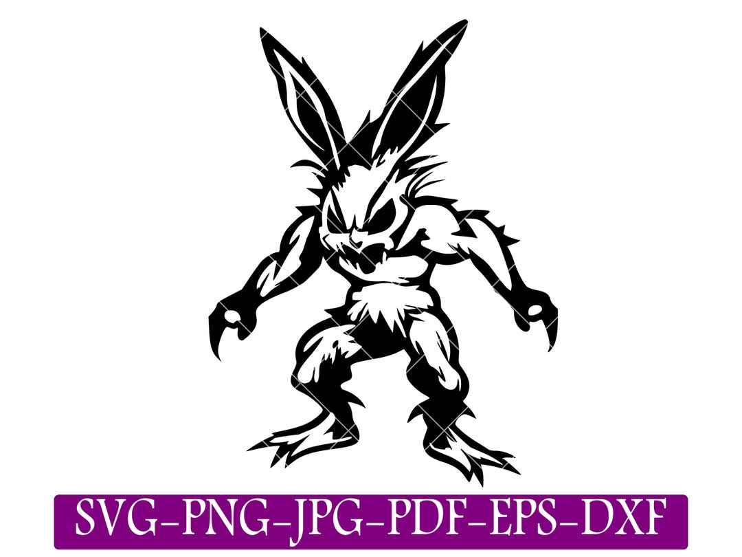 Evil Rabbit SVG Bad Bunny Silhouette Easterween Cricut Cut - Etsy