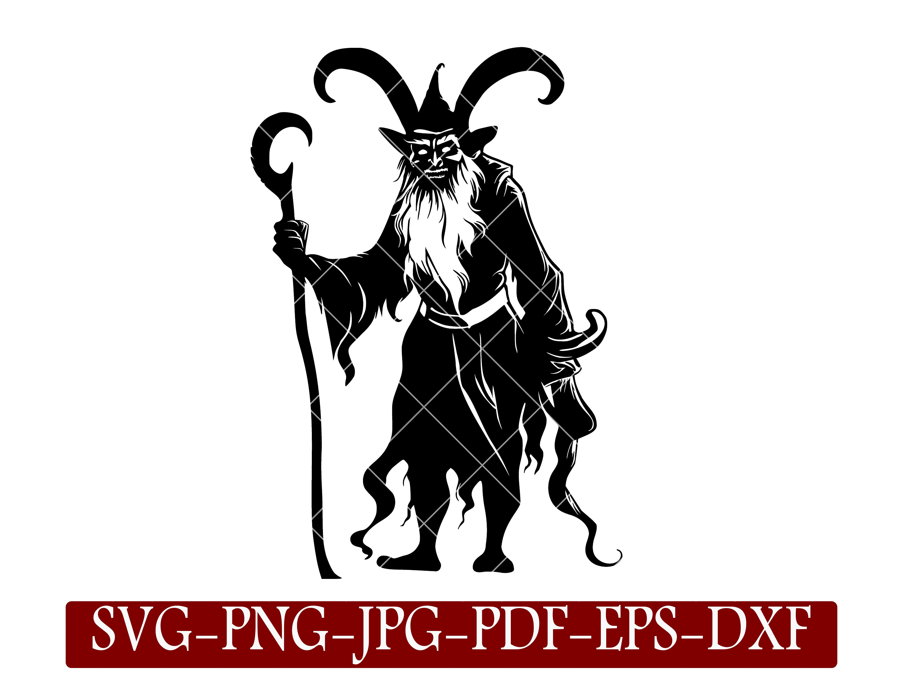 Krampus SVG DIY Transfer Sticker Iron on Demon Graphic - Etsy