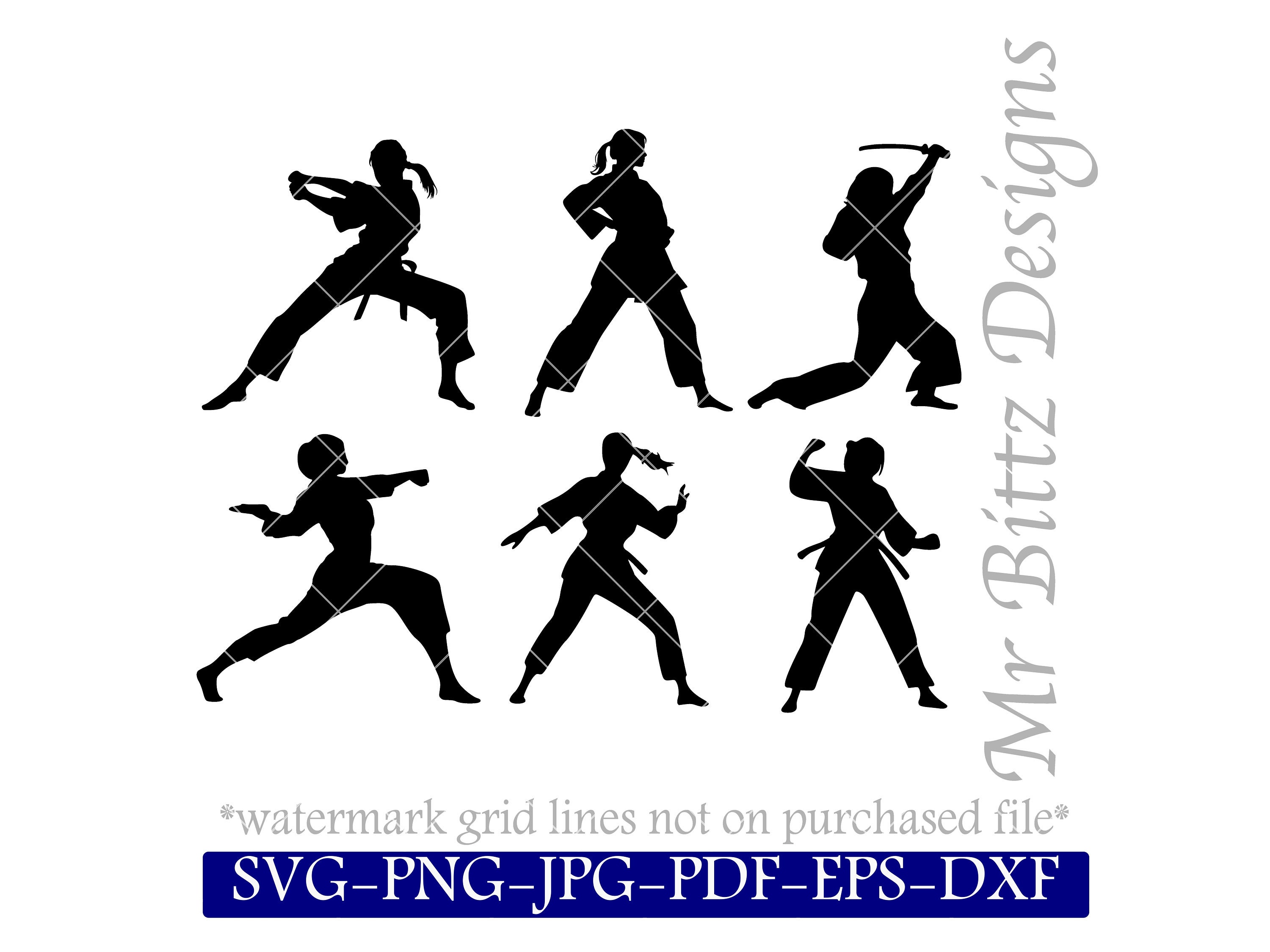 Karate Girl SVG Bundle , Martial Arts DIY Transfer Sticker, Iron on ...