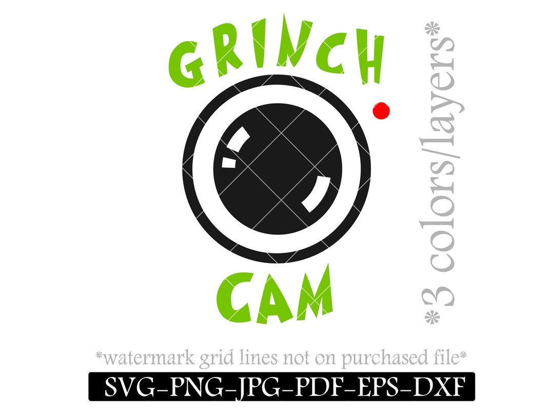 Grinch Cam SVG Christmas Digital Download, Stencil, Iron on Graphic ...