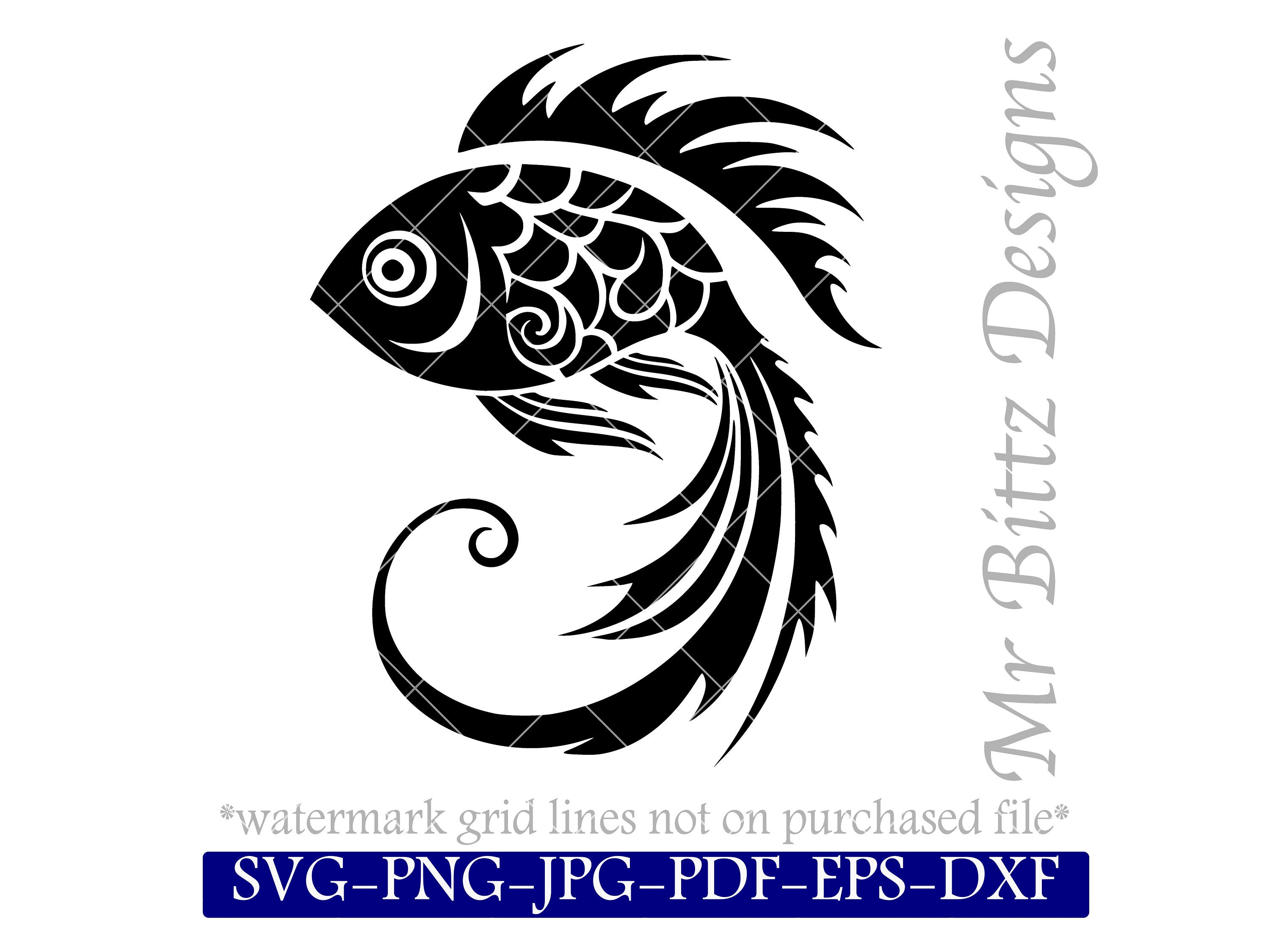 Gráfico SVG de pescado silueta Cricut calcomanía de - Etsy México