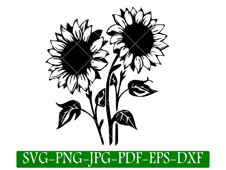 Sunflower SVG Floral Png DIY Transfer Sticker Vector - Etsy