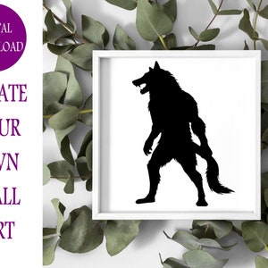 Wolfman SVG, Werewolf DIY Transfer Sticker, Iron on Graphic, Full Moon ...