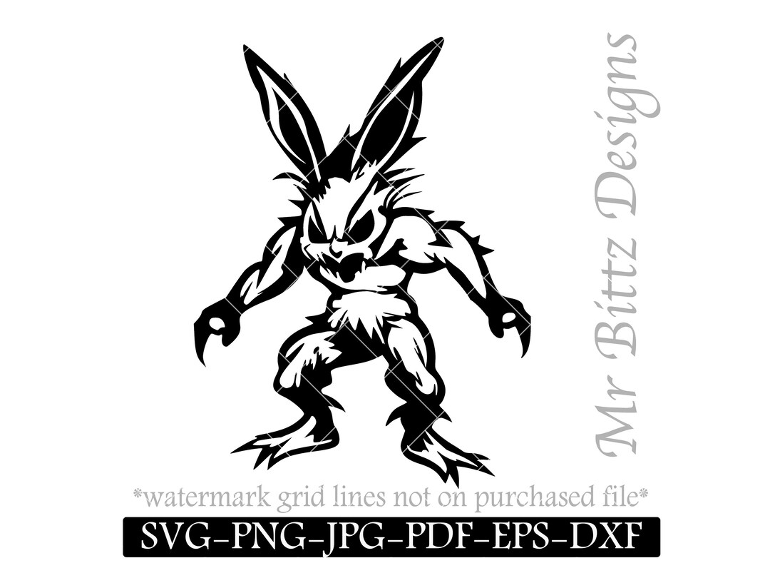 Evil Rabbit SVG, Bad Bunny Silhouette, Easterween, Cricut Cut File ...