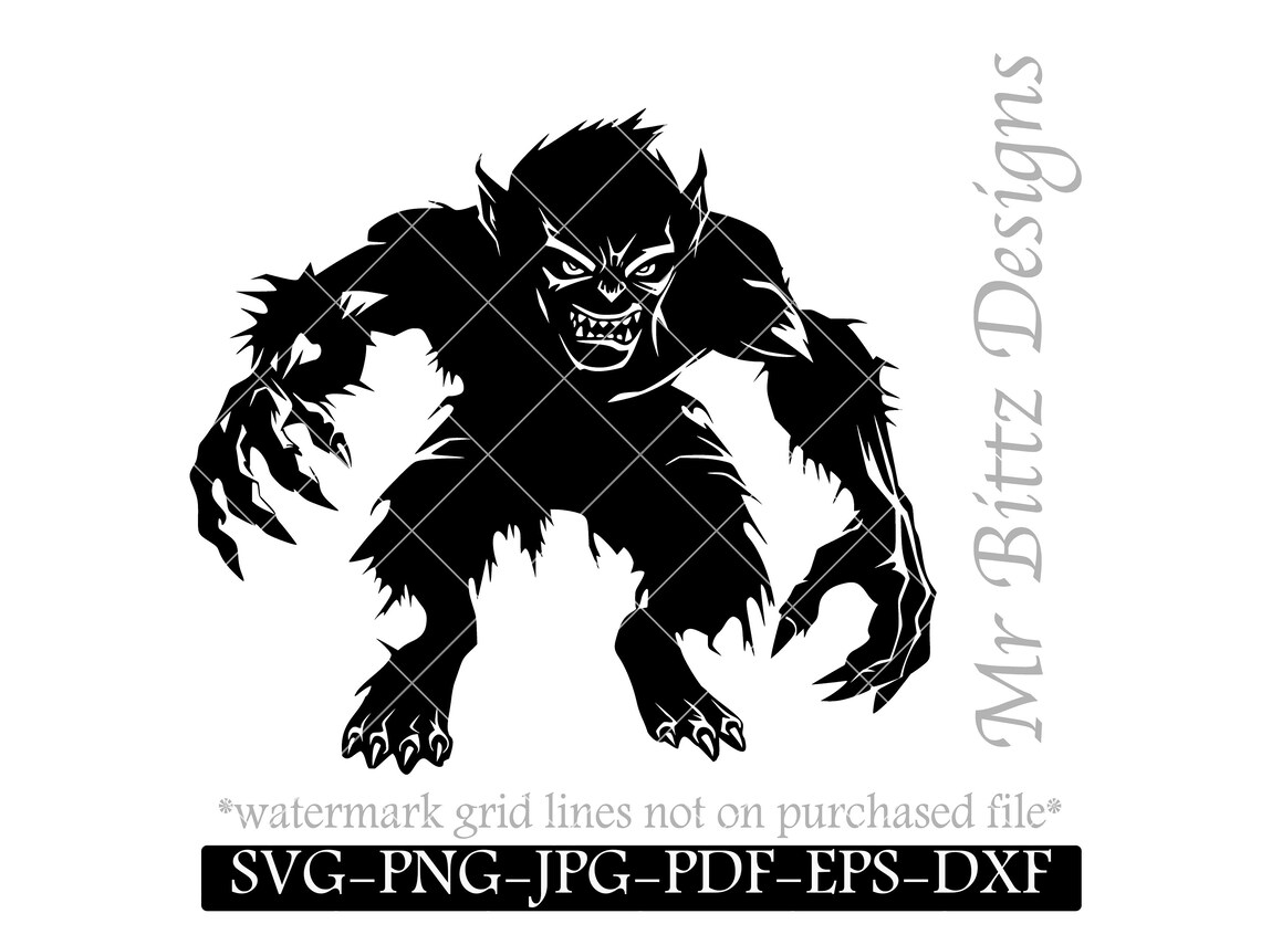 Troll SVG, Werewolf, Wolf Man, Ogre, Brute, Halloween Monster, Hairy ...