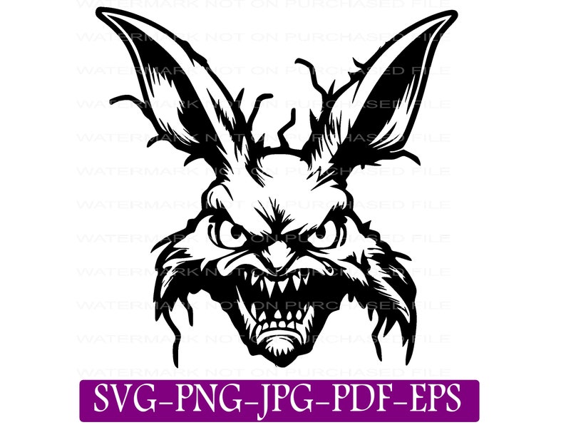 Bad Bunny SVG Evil Rabbit Silhouette JPG Angry Easter Bunny - Etsy