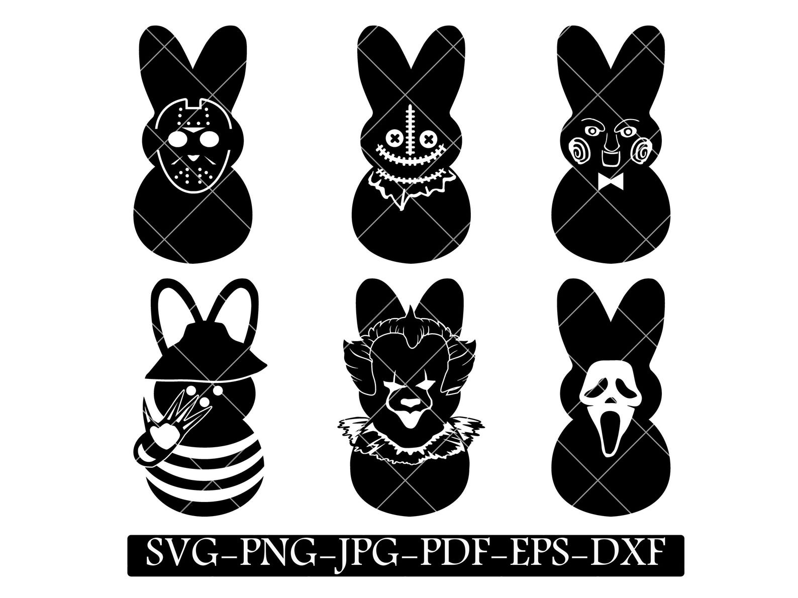 Easter Horror Peeps SVG Digital Download, Easterween Pdfs, Scary Peeps ...