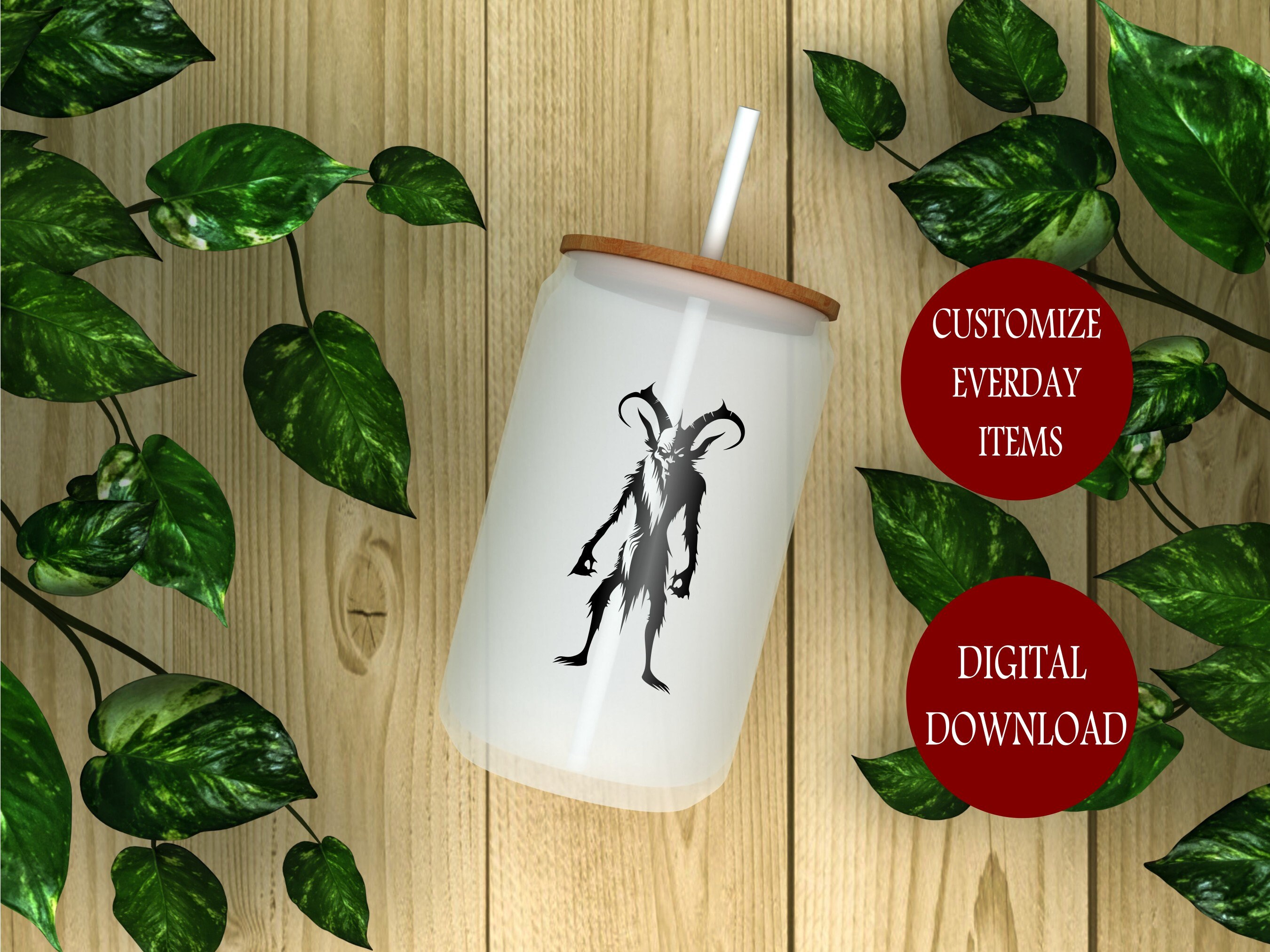 Krampus SVG DIY Transfer Sticker Iron on Demon Graphic - Etsy