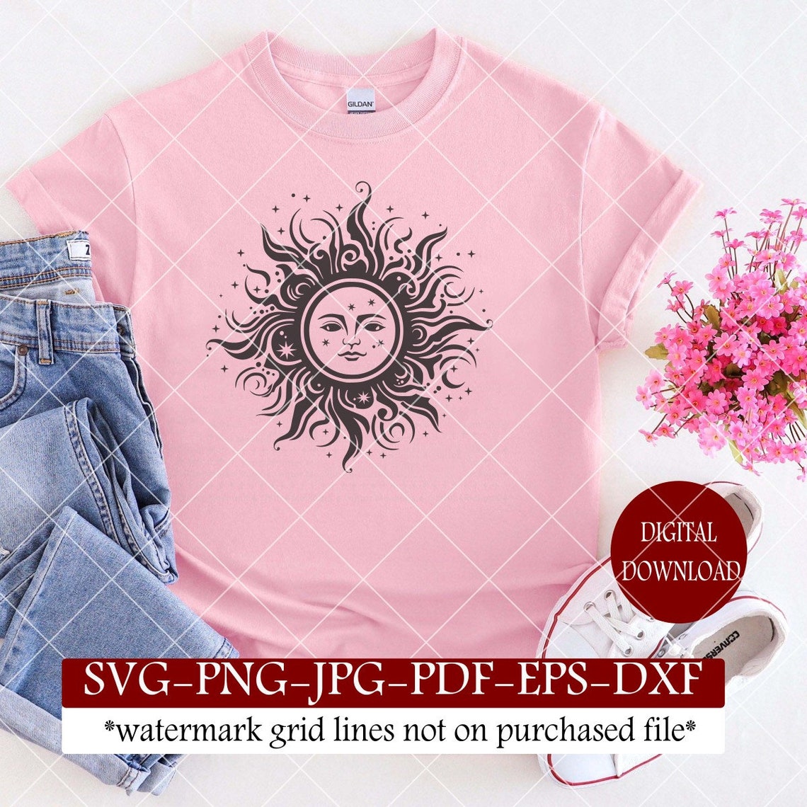 Sun Celestial SVG, Sun Svg, Boho Sun, Sun Face, Pagen Symbol Design ...