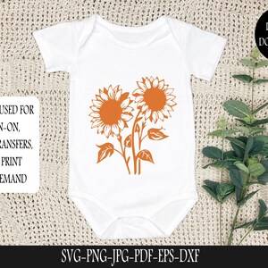 Sunflower SVG, Floral Png, DIY Transfer Sticker, Vector, Cricut ...