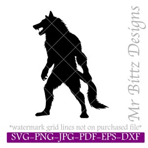 Wolfman SVG, Werewolf DIY Transfer Sticker, Iron on Graphic, Full Moon ...