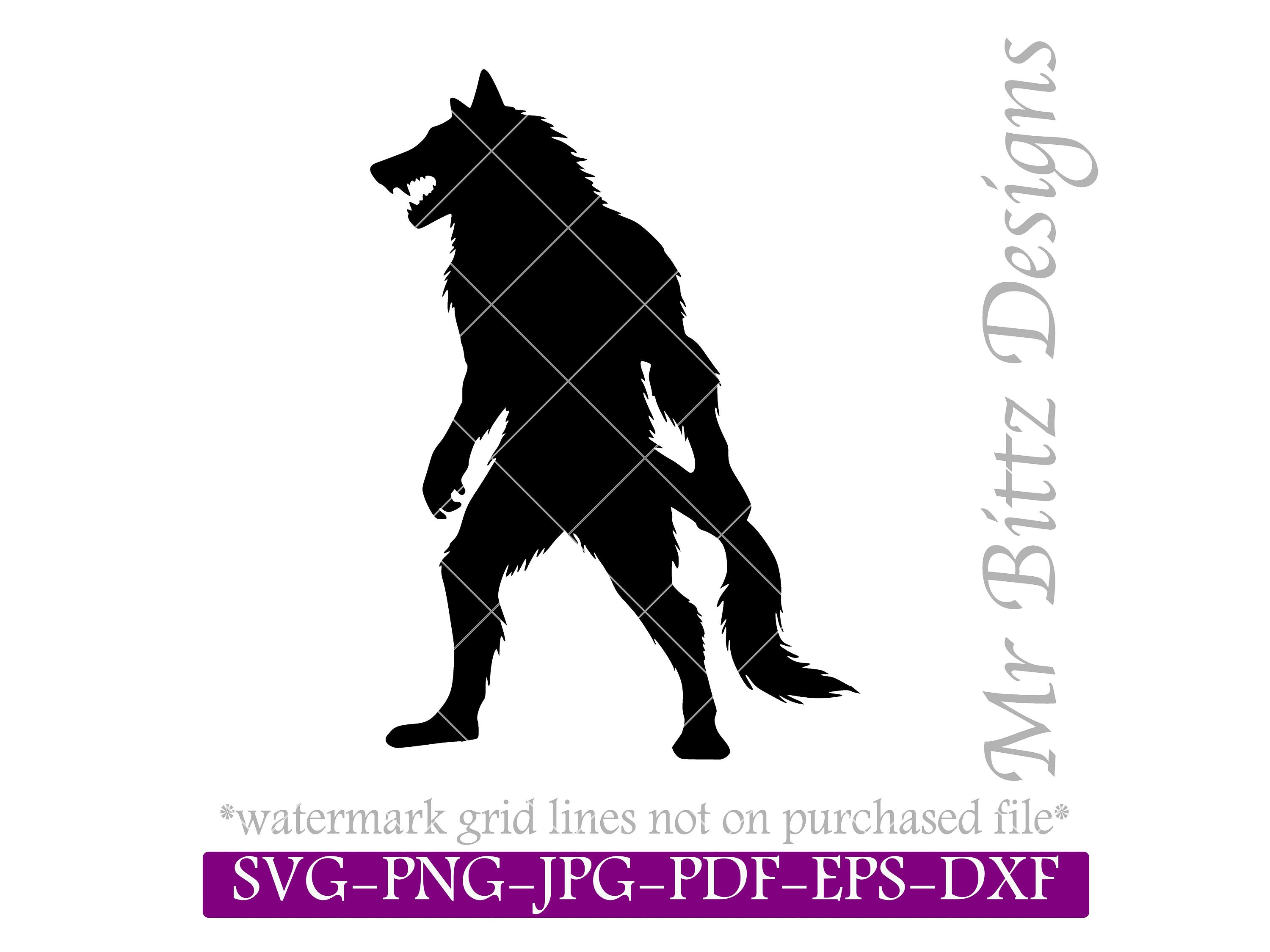 Wolfman SVG, Werewolf DIY Transfer Sticker, Iron on Graphic, Full Moon ...