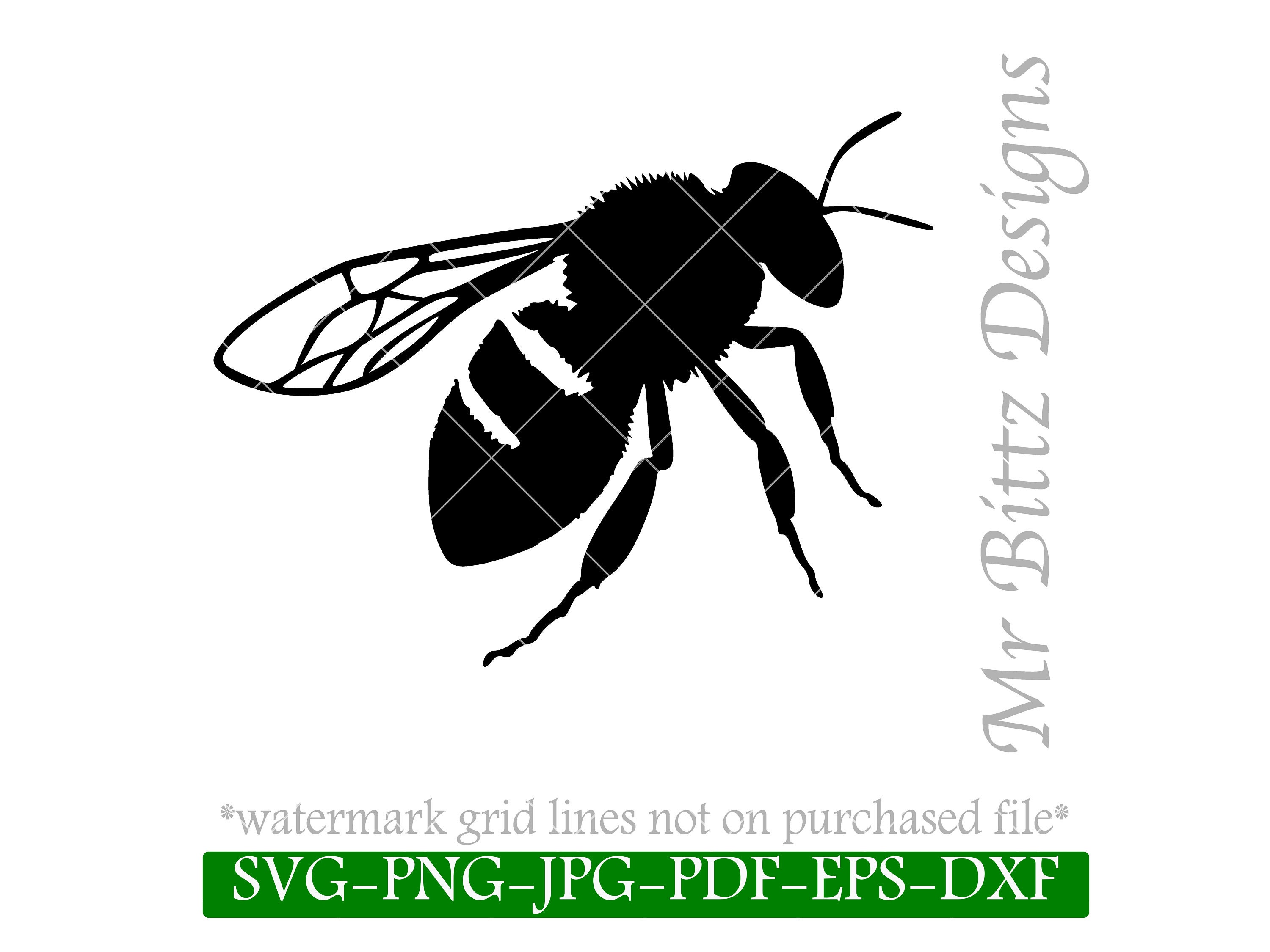 Bee Silhouette Svg, Honey Bee Clipart, Bumble Bee Pdf, Save the Bees File for Cricut, Bee Kind ...