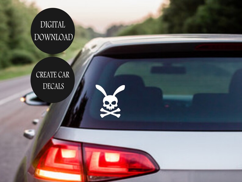Easter Bunny Skull and Crossbones SVG, Evil Rabbit Silhouette JPG, Grim ...