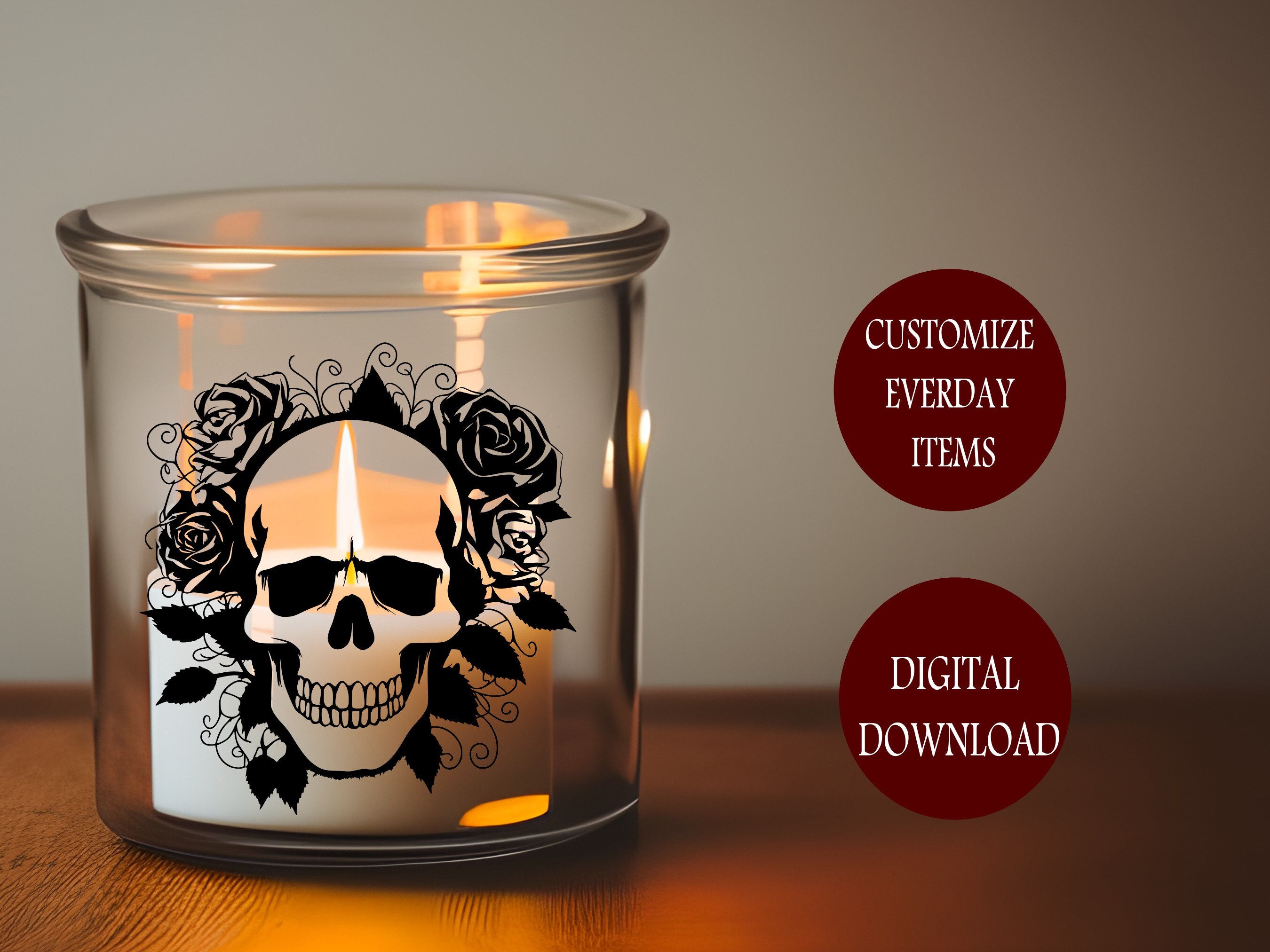 Skull With Roses SVG Gothic SVG Files Skull With Flowers - Etsy