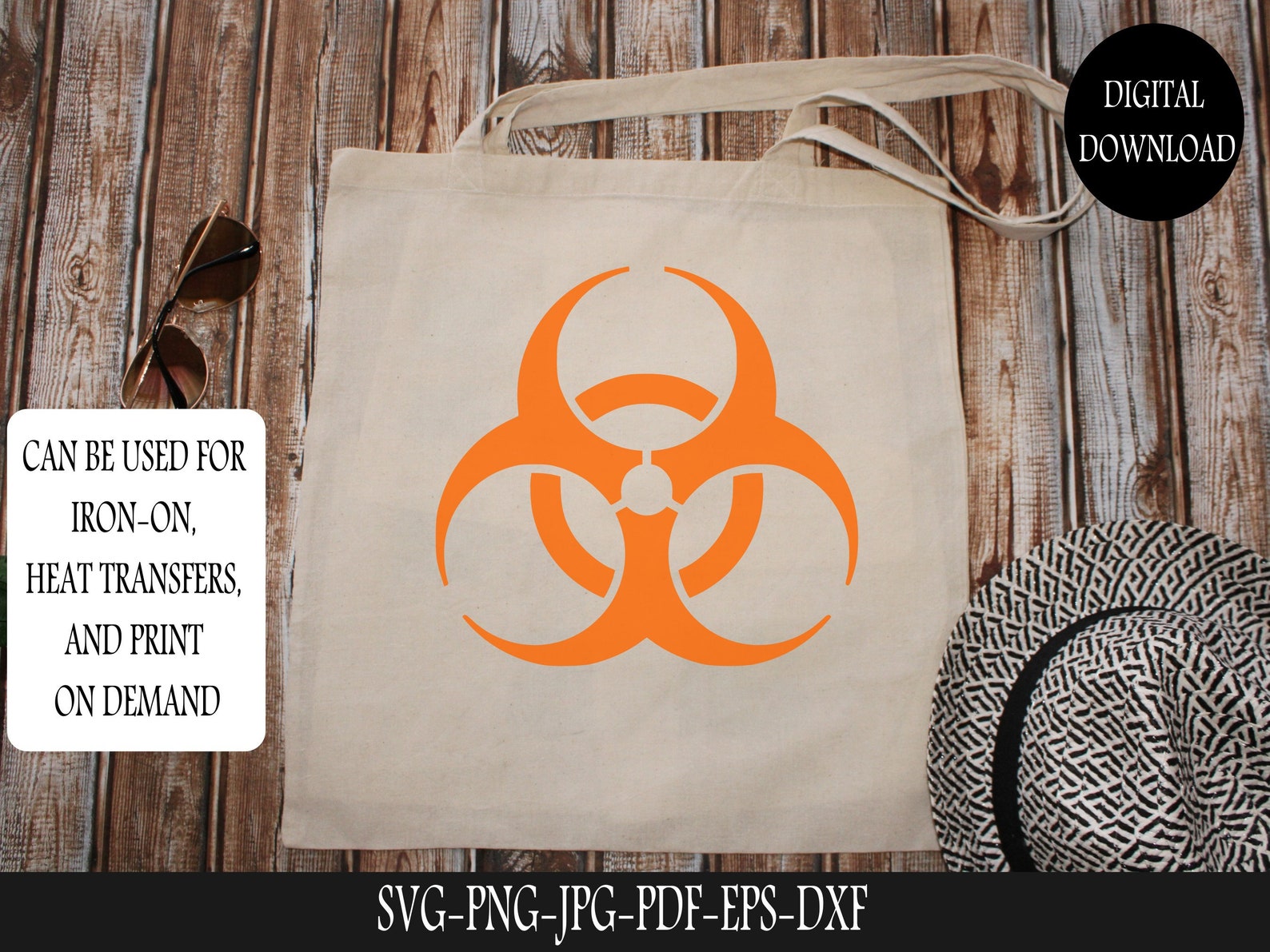 Biohazard Symbol SVG, DIY Decal, Caution Symbol, Digital Download ...