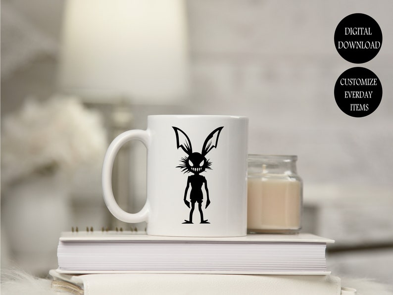 Bad Bunny SVG, Evil Rabbit Silhouette JPG, Easterween, Evil Easter ...