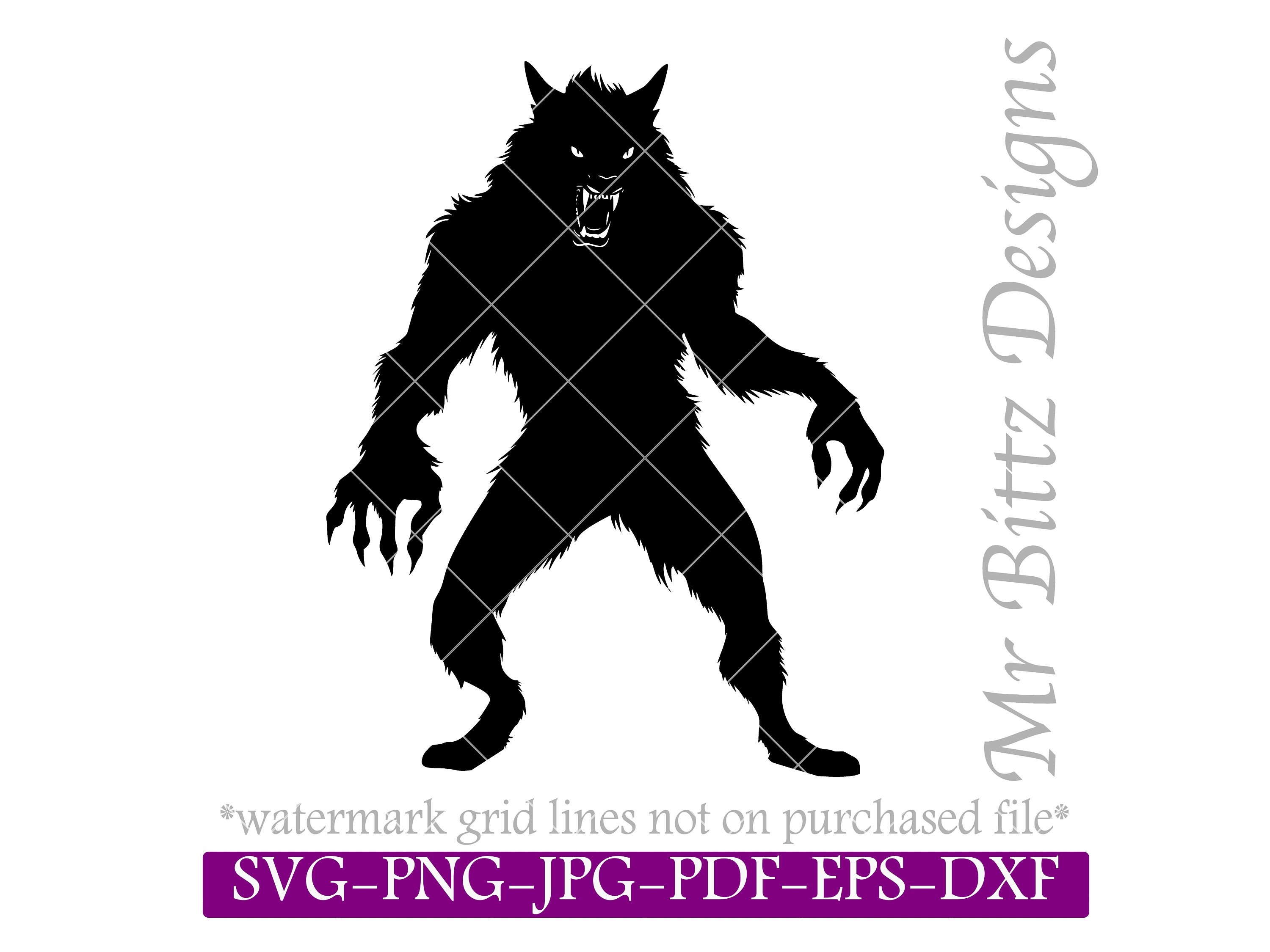 Werewolf SVG, Wolfman DIY Transfer Sticker, Iron on Graphic, Full Moon ...