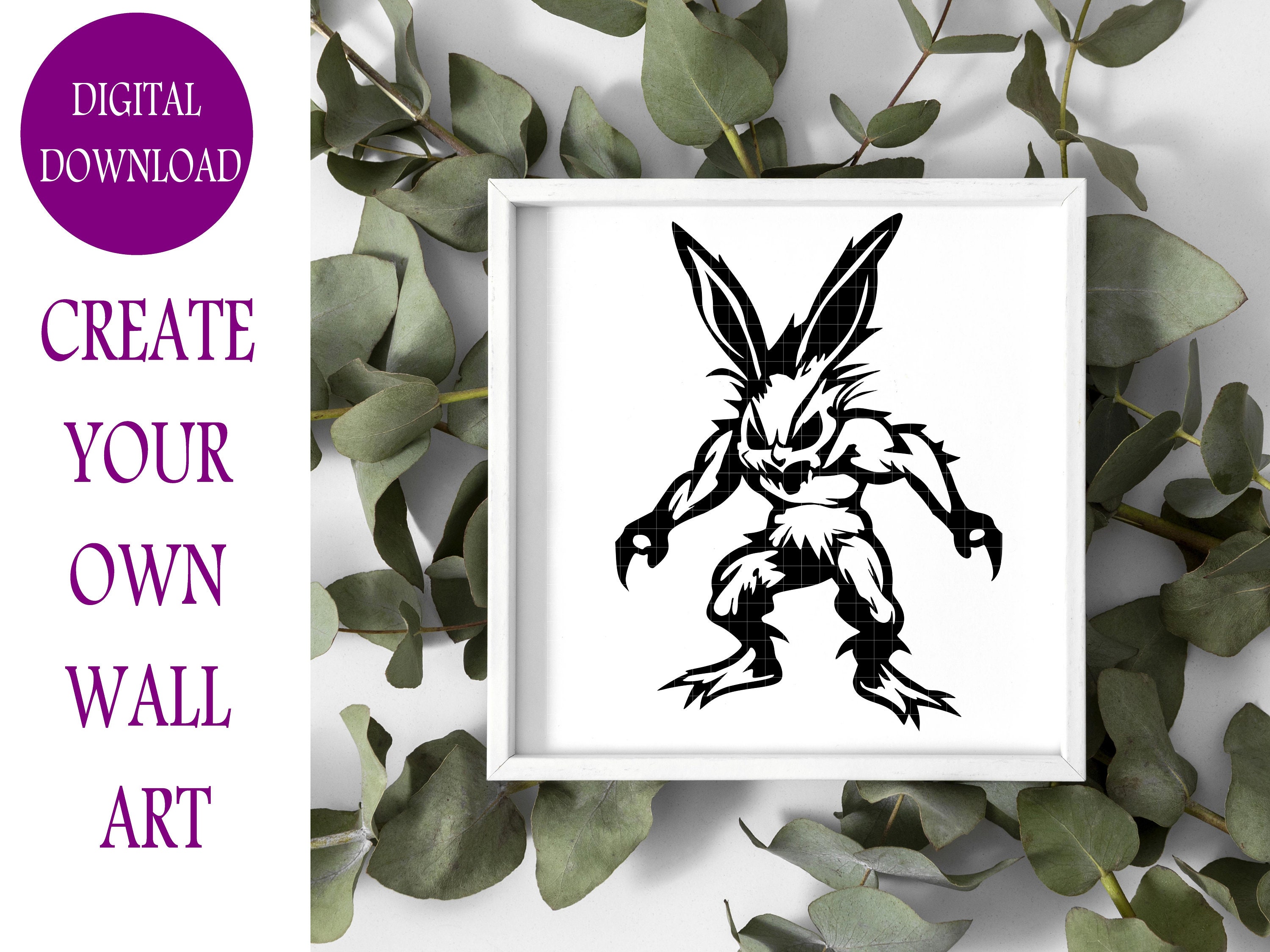 Evil Rabbit SVG, Bad Bunny Silhouette, Easterween, Cricut Cut File ...