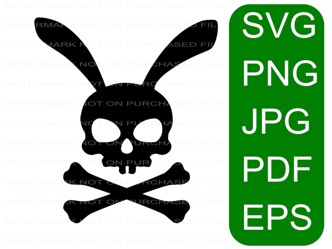Easter Bunny Skull and Crossbones SVG Evil Rabbit Silhouette - Etsy