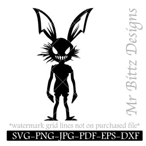 Bad Bunny SVG, Evil Rabbit Silhouette JPG, Easterween, Evil Easter ...