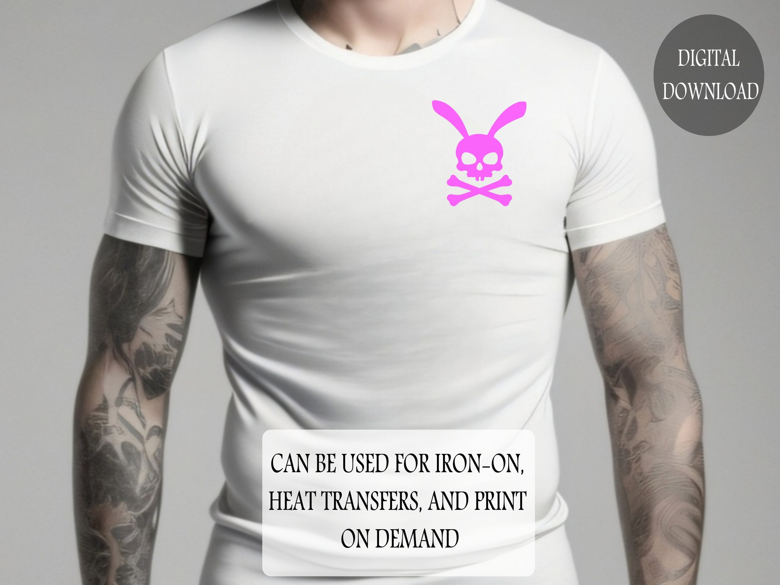 Easter Bunny Skull and Crossbones SVG, Evil Rabbit Silhouette JPG, Grim ...
