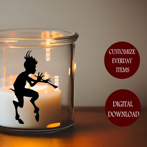 Satyr SVG, DIY Transfer Sticker, Iron on Fairy Graphic, Fantasy Stencil ...