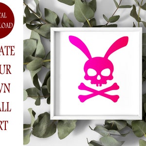 Easter Bunny Skull and Crossbones SVG, Evil Rabbit Silhouette JPG, Grim ...