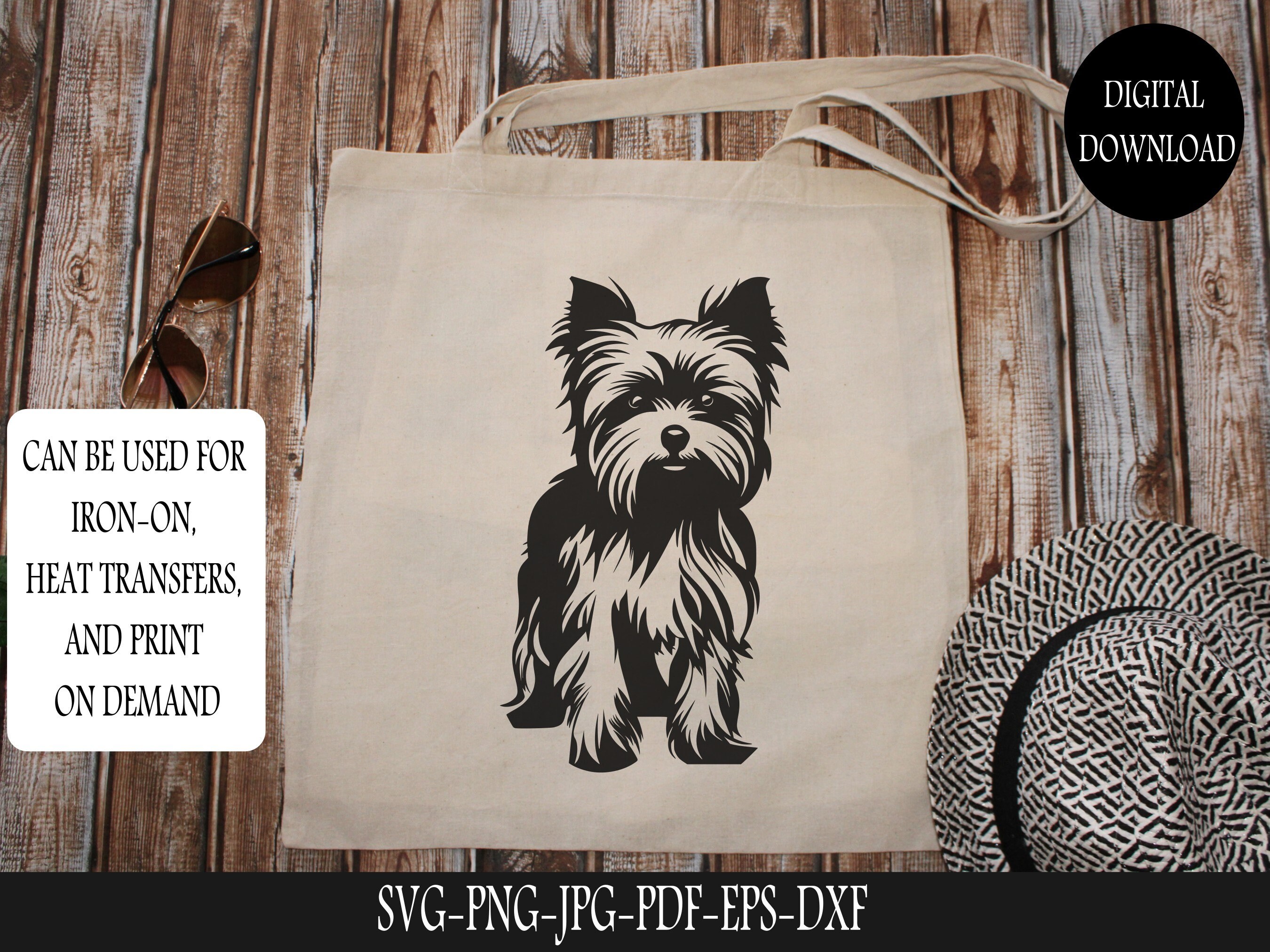 Yorkie SVG DIY Decal, Cute Pet Sticker, Fur Baby, Canine Crafting, File ...
