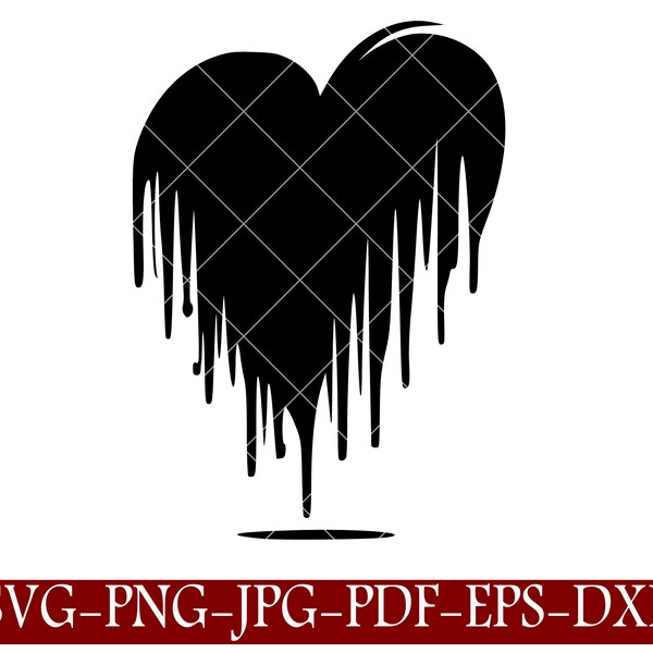 Drippy Heart Png - Etsy